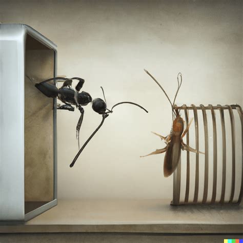 An Ant Talking To His Cockroach Mate In A Jail Cell 35mm High