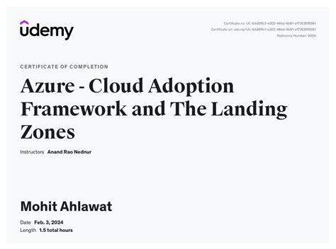 Mohit Ahlawat ☁ On Linkedin Udemy Course Completion Certificate