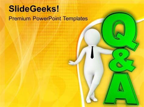 Questions Answers D Man Illustration Powerpoint Templates Ppt Backgrounds For Slides