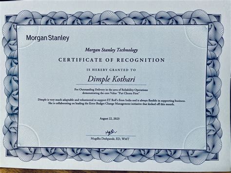 Dimple Kothari On Linkedin Morganstanley Recognition Gratitude 12 Comments