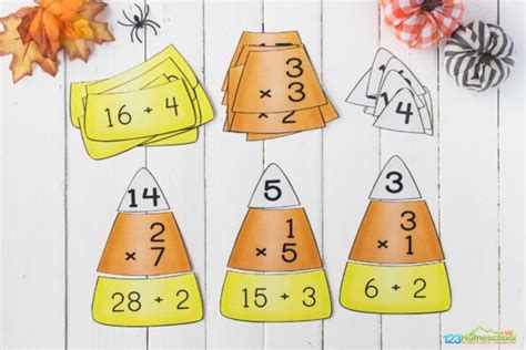 Free Candy Corn Math Multiplication And Division Puzzles
