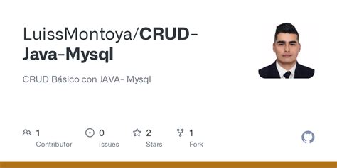 Github Luissmontoyacrud Java Mysql Crud Básico Con Java Mysql