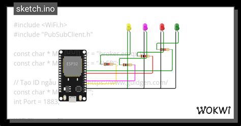 4led wokwi esp32 stm32 arduino simulator