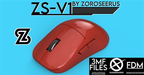 3mf File Zs V1 3d Printed Symmetric Wireless Mouse For Logitech G305 Based On Vaxee Xe 🐁・3d