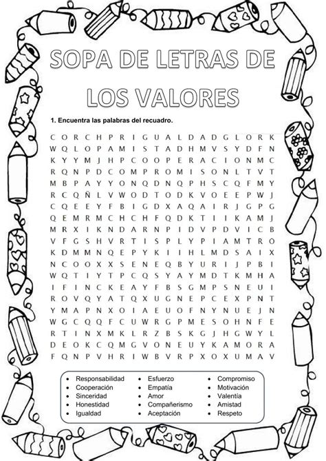 Sopa De Letras Para Imprimir En Espanol
