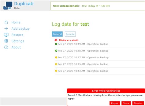 Missing Error In Log · Issue 4120 · Duplicatiduplicati · Github