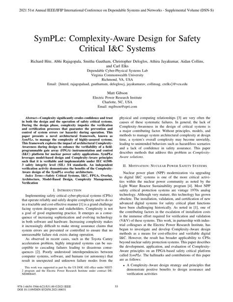 Pdf Symple Complexity Aware Design For Safety Critical Iandc Systems