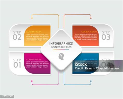 인포그래픽을 위한 벡터 요소입니다 프레젠테이션 및 차트 단계 또는 프로세스 옵션 번호 워크플로 템플릿 디자인4 단계 0명에 대한