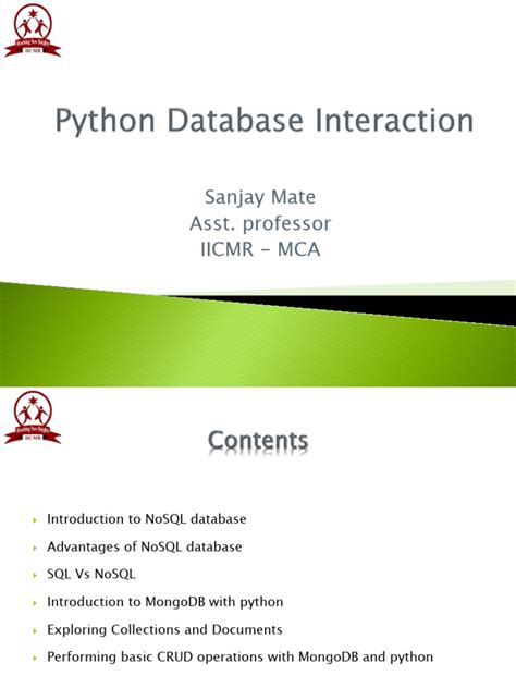 Python Database Interation Pdf No Sql Sql