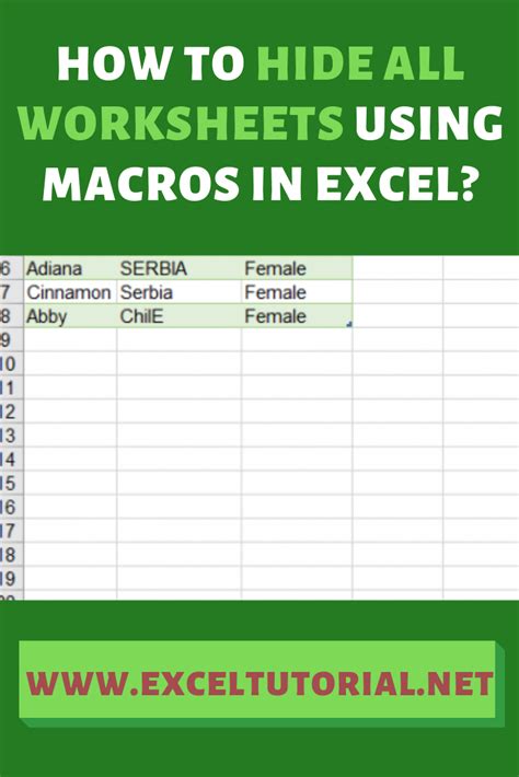 Excel Hide A Worksheets