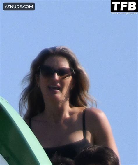 Gisele Bundchen Sexy Seen In A Hot Black Swimsuit As She Goes Down