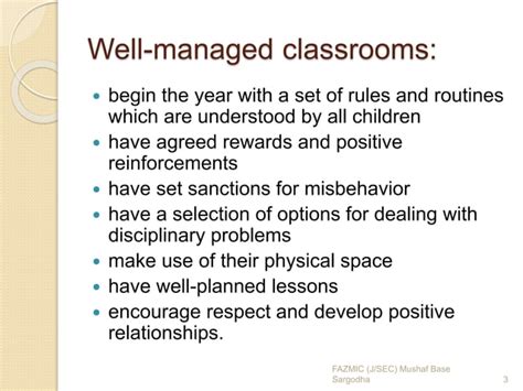Class Behaviour Management Ppt