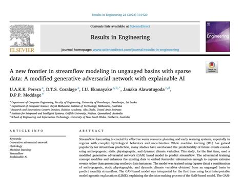 Streamflow Hydrology Catchment Wateshed Water Predict… D P P Meddage