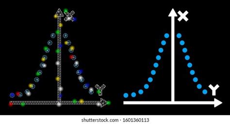 glowing mesh gauss plot icon glare stock vector royalty free 1601360113