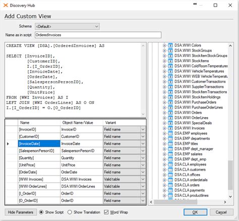 Use Parameters In Your Scripts Views And Calculations TimeXtender Support