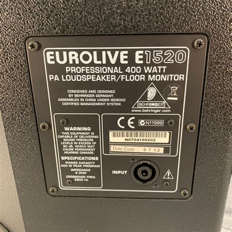Behringer Eurolive E1520 Passive Speaker Pair Evolution Music