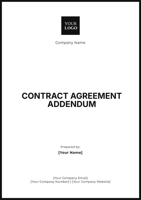 Free Contract Agreement Addendum Template To Edit Online