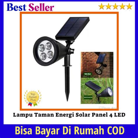 Lampu Taman Energi Solar Panel Led Lampu Sorot Penerangan Diluar Ruangan Lampu Taman