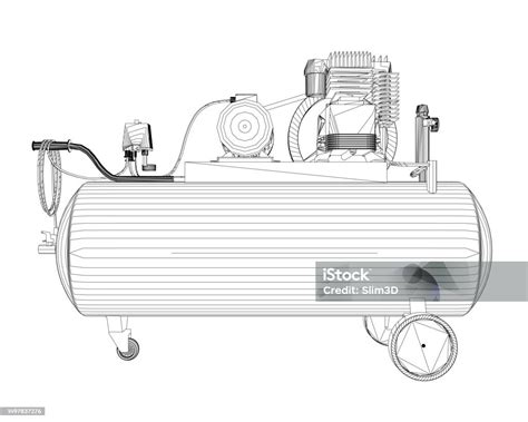 흰색으로 격리된 공기 압축기 공기 압축기 공압 아이콘입니다 공기 압축기 공압 벡터 아이콘은 흰색 배경에 분리된 웹 디자인을 위한 것이다 외곽선 플랫 벡터 디자인 강철에 대한