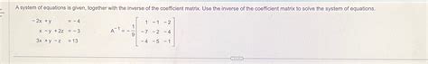 solved a system of equations is given together with the