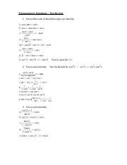 Trigonometric Equations Test Review Identities Equations And Course Hero