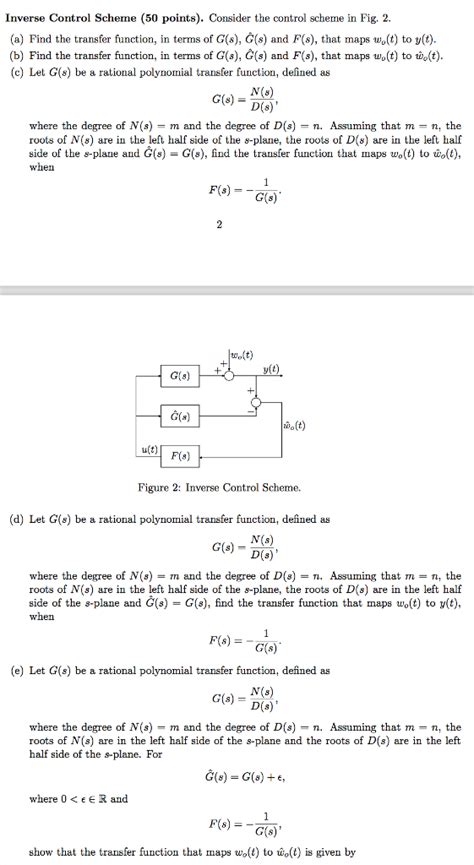 solved inverse control scheme 50 points consider the