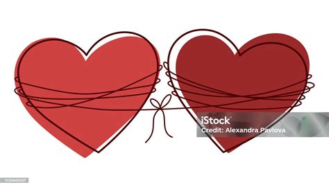 심장 우정과 사랑 개념 연속 라인 아트 드로잉 엽서와 발렌타인 데이 인쇄에 적합합니다 벡터 손 그리기 그림 개념에 대한 스톡 벡터 아트 및 기타 이미지 Istock