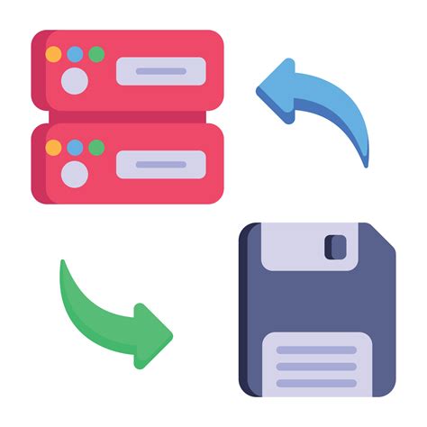 Database And Floppy Flat Icon Of Server Backup 6377410 Vector Art At