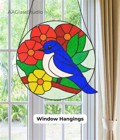 Bluebird Stained Glass Pattern Bluebirds Of Happiness 6” Round