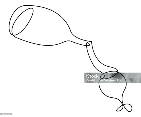 연속 선 도면 와인 병과 유리 윤곽 검은색 윤곽선 벡터입니다 개념에 대한 스톡 벡터 아트 및 기타 이미지 개념 검은색