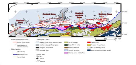 synthetic structural sketch of the algerian margin displaying