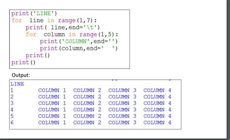 Solved Print LINE For Line In Range Print Line Chegg Com