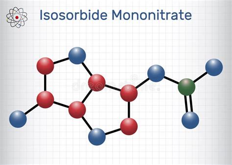Isosorbide Mononitrate Molecule Molecule Model Sheet Of Paper In A Cage Vector Stock Vector