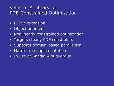 Ppt Towards Optimal Solvers For Pde Constrained Optimization Powerpoint Presentation Id2984785