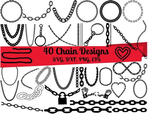 40 Chain Svg Bundle Chain Dxf Chain Png Chain Eps Chain Vector