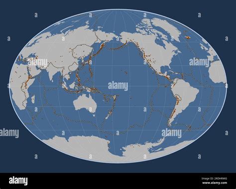 Shape Of The Niuafoou Tectonic Plate On The Solid Contour Map In The Fahey Projection Centered