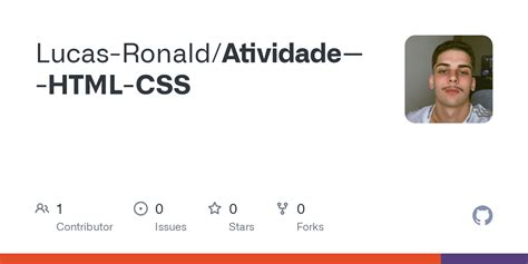 Github Lucas Ronald Atividade Html Css
