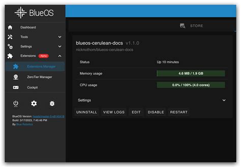 Installed Extension Icon On Side Menu Disappeared · Issue 1549 · Blueroboticsblueos · Github