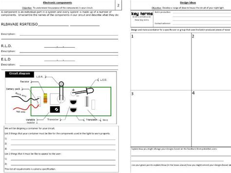 Year 7 Electronics Dark Activated Light Project Teaching Resources