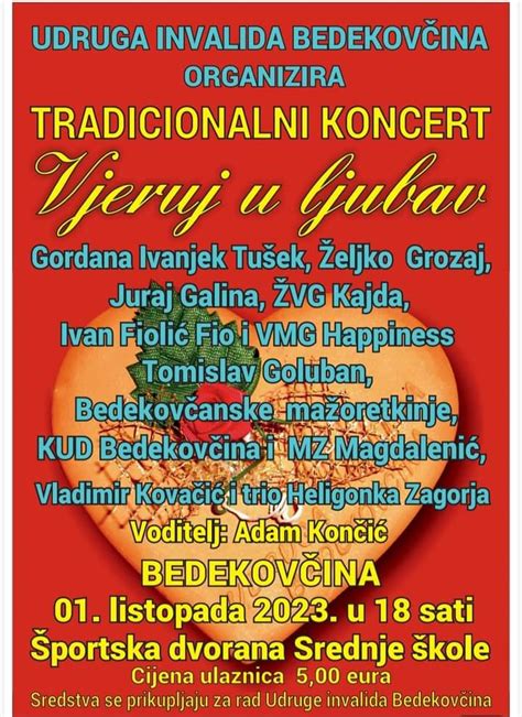 Tradicionalni Koncert Vjeruj U Ljubav • Općina Bedekovčina
