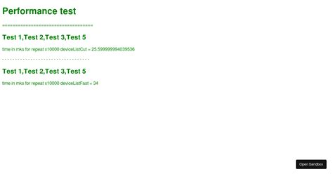 Lists Performance Codesandbox