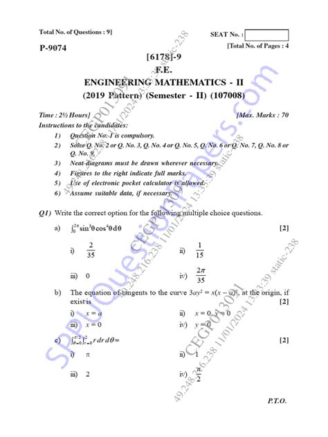 Be First Year Fe Engineering Semester 2 2023 November Engineering Mathematics Ii