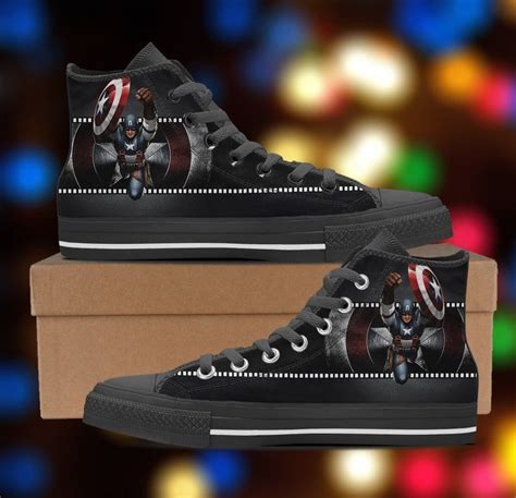 Avengers Shoes High Top Captain America Sneakers For Men And Women