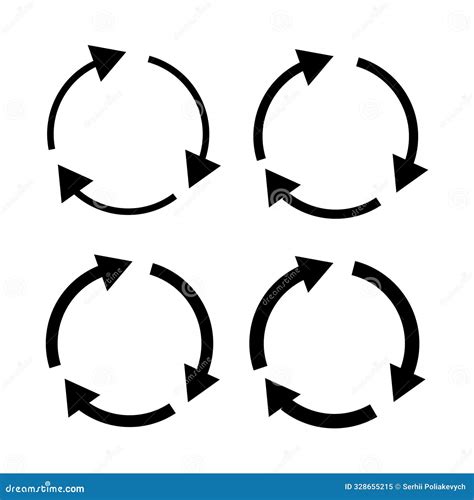 Eco Cycle Symbols With Green Arrows In Circle Tiny Neubrutalism Collection Vector Illustration