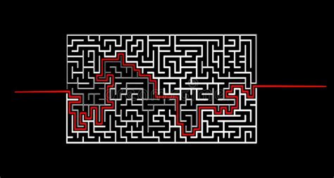 Hand Drawn Maze With Solution Sketch Stock Illustration Illustration