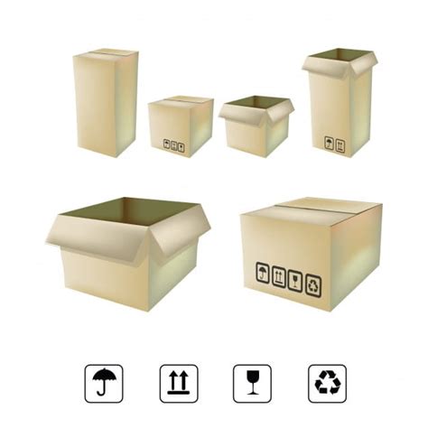 소포 상자 및 아이콘 모음 Eps Uidownload