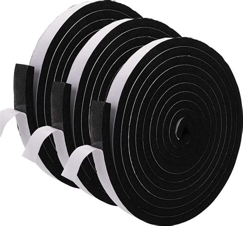 Jucoan 49 Feet Weather Stripping Foam Insulation Tape 1 Inch Wide X 1