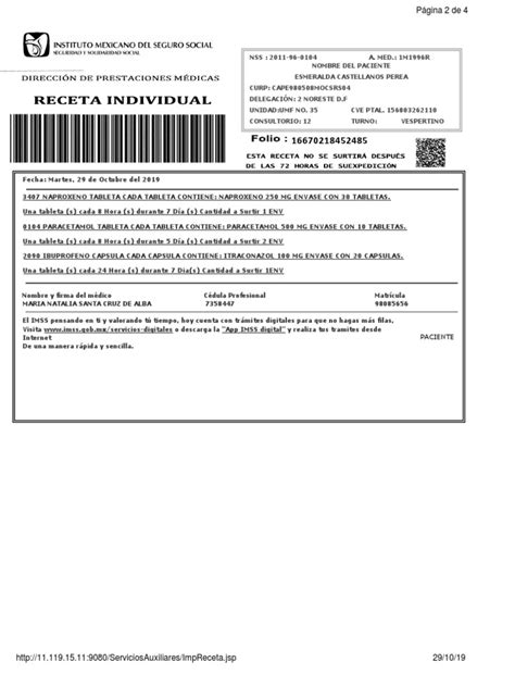Receta Editable Imss