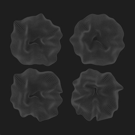 컨투어 웨이브 라인 요소 텍스처 벡터 세트 프리미엄 벡터