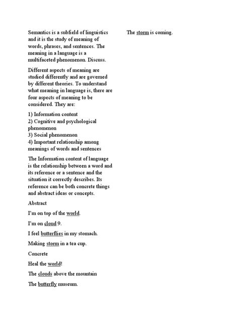 Semantics Long Questions Pdf